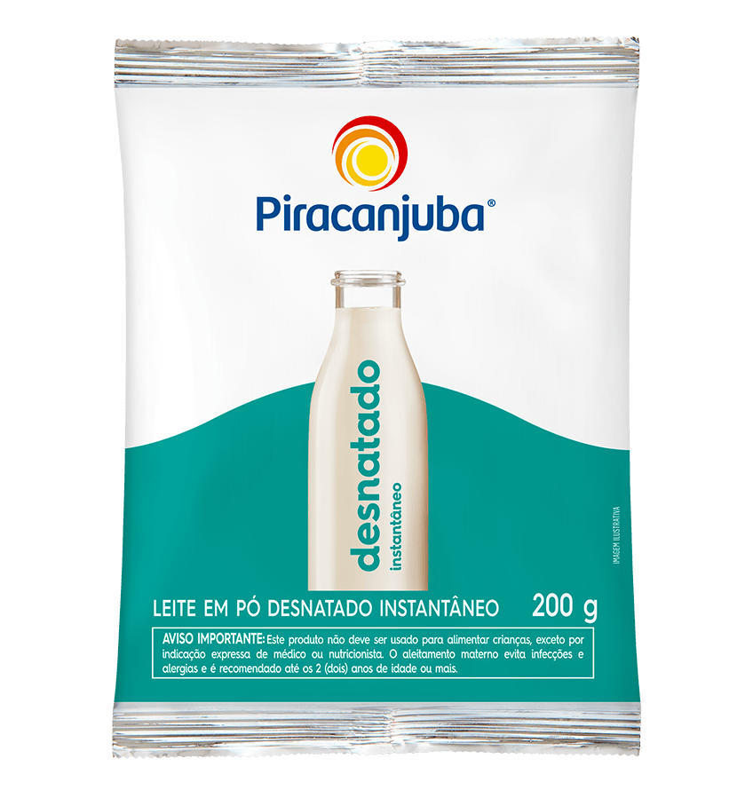 Leite em Pó Piracanjuba Desnatado Instantâneo 200 g
